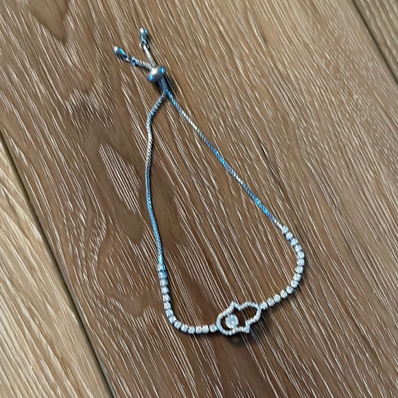 Jewelry | Adjustable Silver Rhinestone Hamsa Bracelet | Poshmark